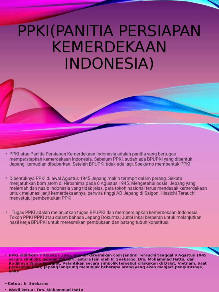 PPKI (Panitia Persiapan Kemerdekaan Indonesia) | PDF