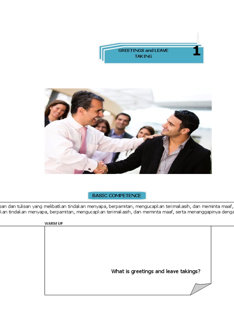 Unit 1 Greetings and Leave Takings | PDF