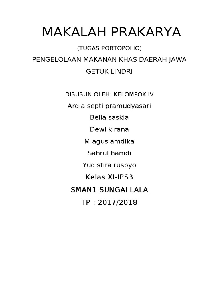 Makalah Prakarya | PDF
