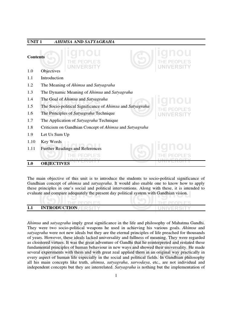Gandhian Philosophy - MA Ignou Phi | PDF | Ahimsa | Mahatma Gandhi