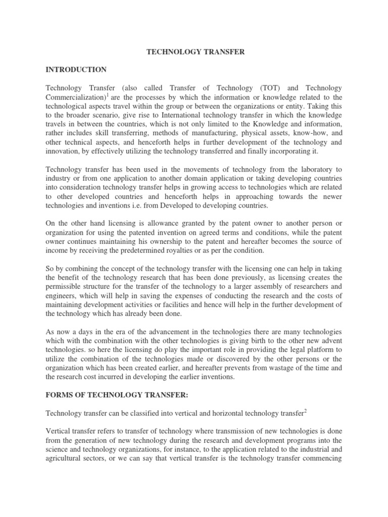 TT PDF | PDF | Technology Transfer | License