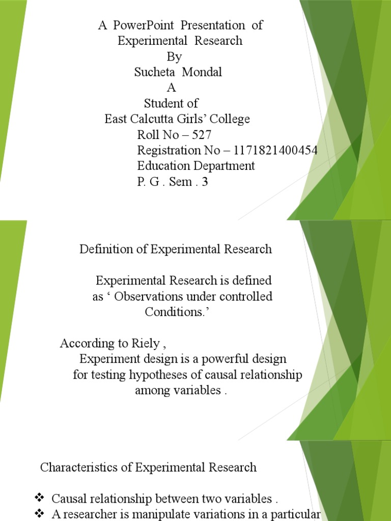 Experimental Research | PDF | Experiment | Dependent And Independent ...