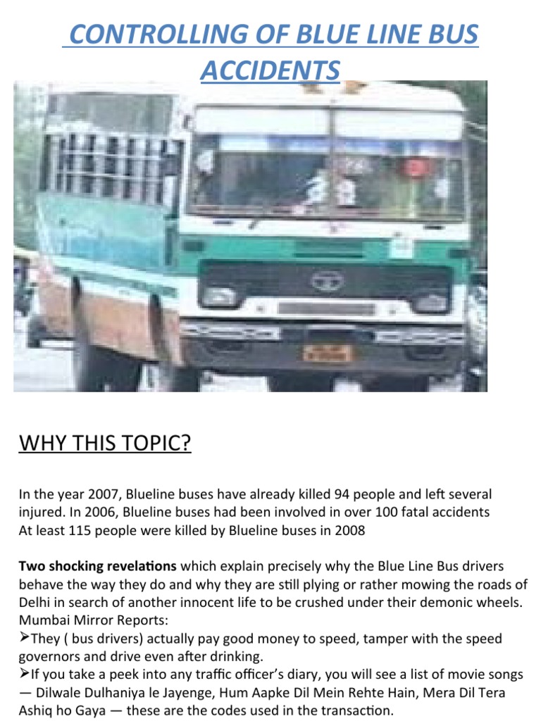 Controlling of Blue Line Bus Accidents | PDF | Bus | Traffic