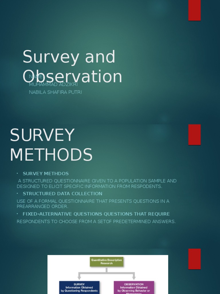 Survey and Observation | PDF | Survey Methodology | Questionnaire