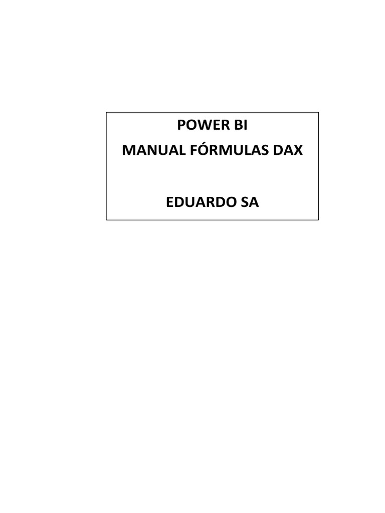 Manual Formulas DAX Power BI | PDF | Tipo de datos | Función (Matemáticas)