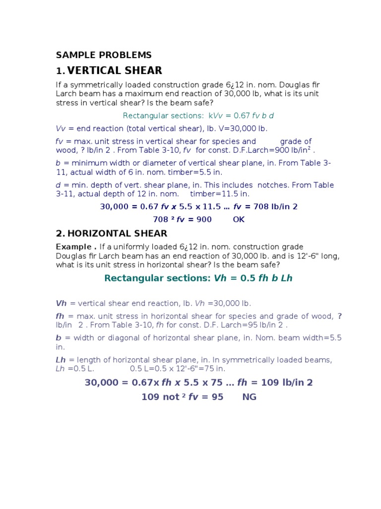 Timber - Example Problems | PDF | Bending | Beam (Structure)