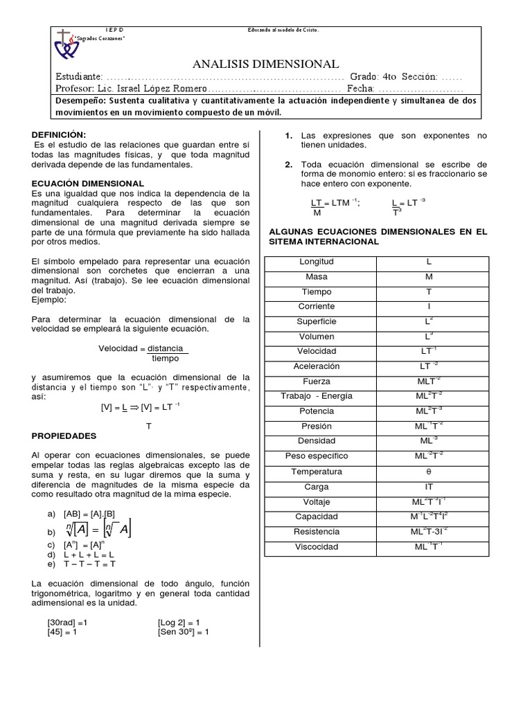 Ecuaciones Dimensionales en Física | PDF | Ecuaciones | Velocidad