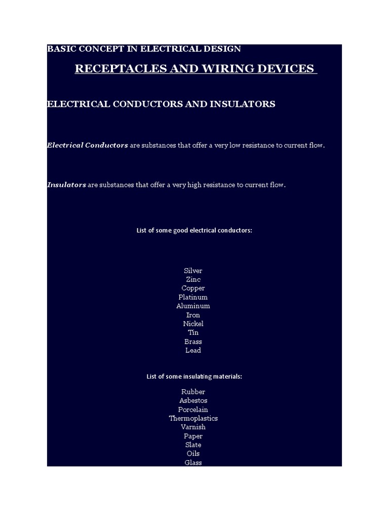 Basic Concept in Electrical Design | PDF | Electrical Wiring | Fuse ...