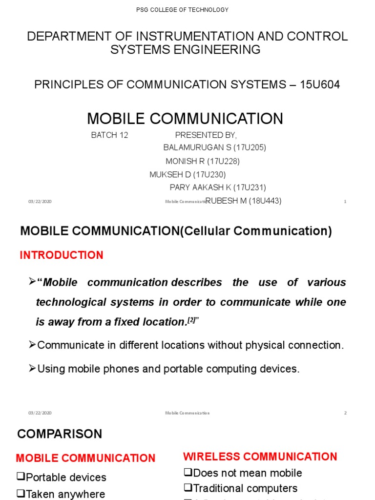 Mobile Communication | PDF | Mobile Phones | Cellular Network