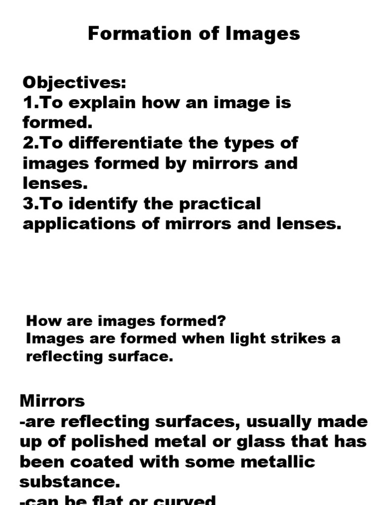 Formation of Image L | PDF | Mirror | Glass Applications