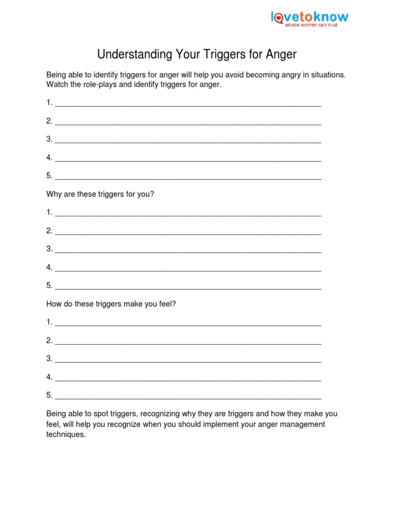 886 Understanding Your Triggers For Anger PDF | PDF