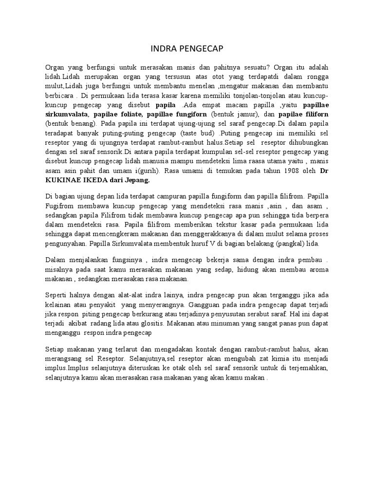 Indra Pengecap | PDF | Kesehatan Holistik