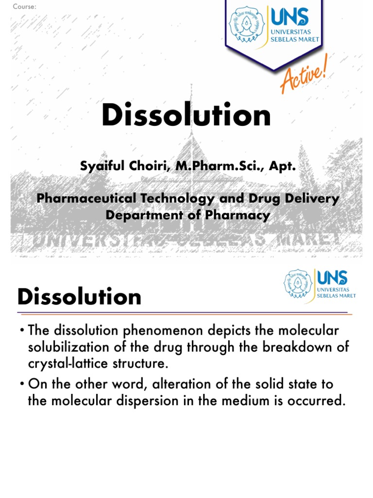 USB Disolusi | PDF | Diffusion | Tablet (Pharmacy)