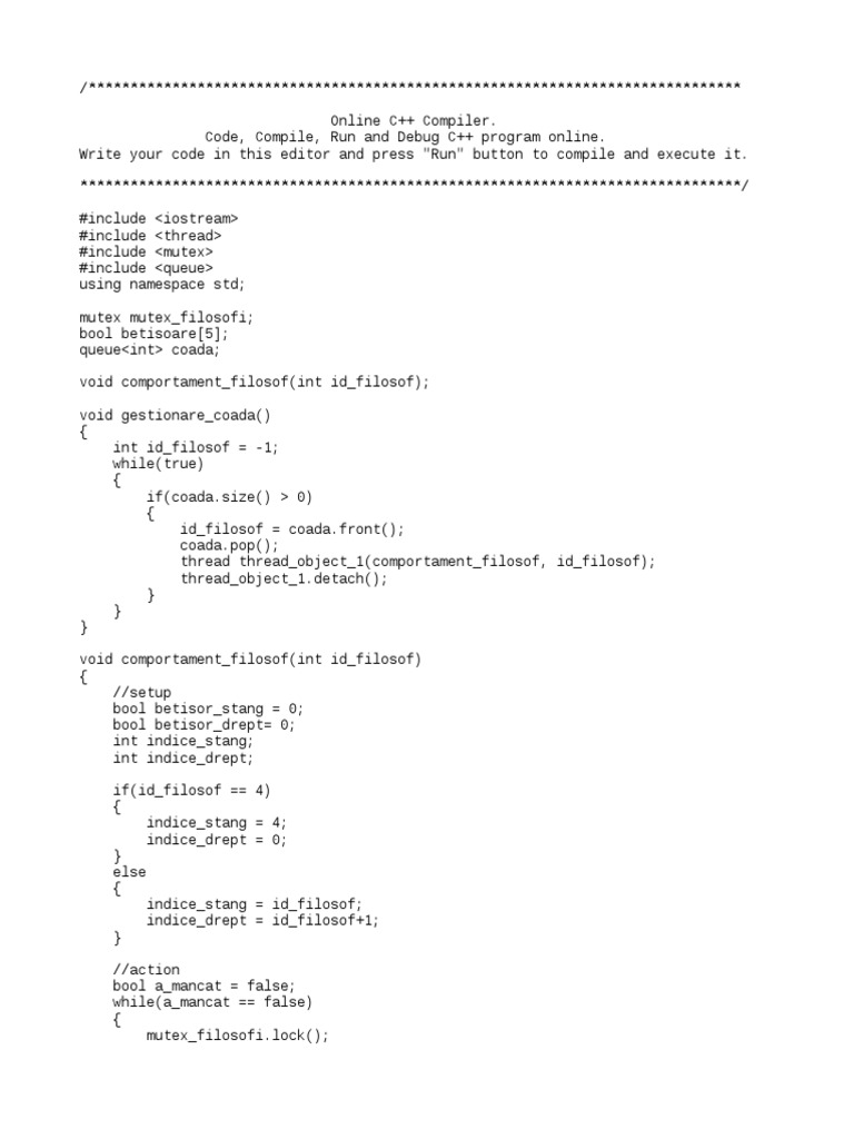 Problema Filosofilor Coada | PDF | Information Technology Management ...