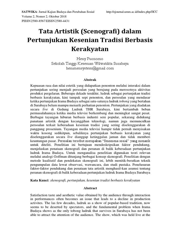 Skenografi dalam Pertunjukan Ludruk | PDF | Seni