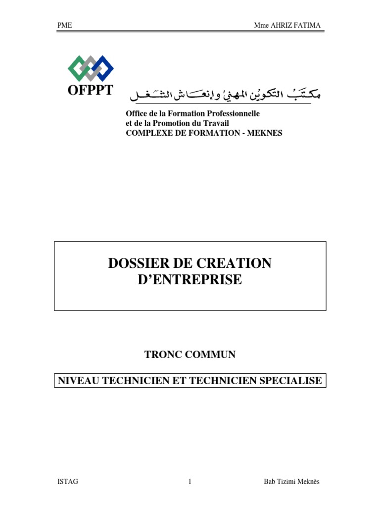 Dossier de Création D'entreprise-1 PDF | PDF | Dépréciation | Business