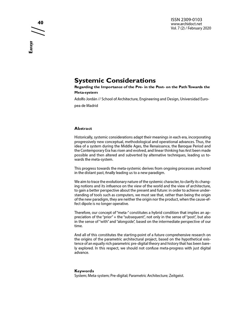 Systemic Considerations | PDF | Academic Discipline Interactions ...