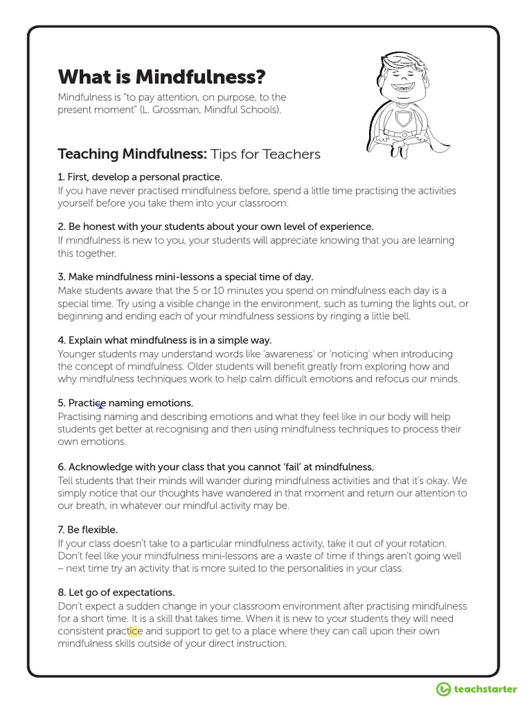 Mindfulness Teacher Information Sheet Adobe Reader - 691710 PDF | PDF