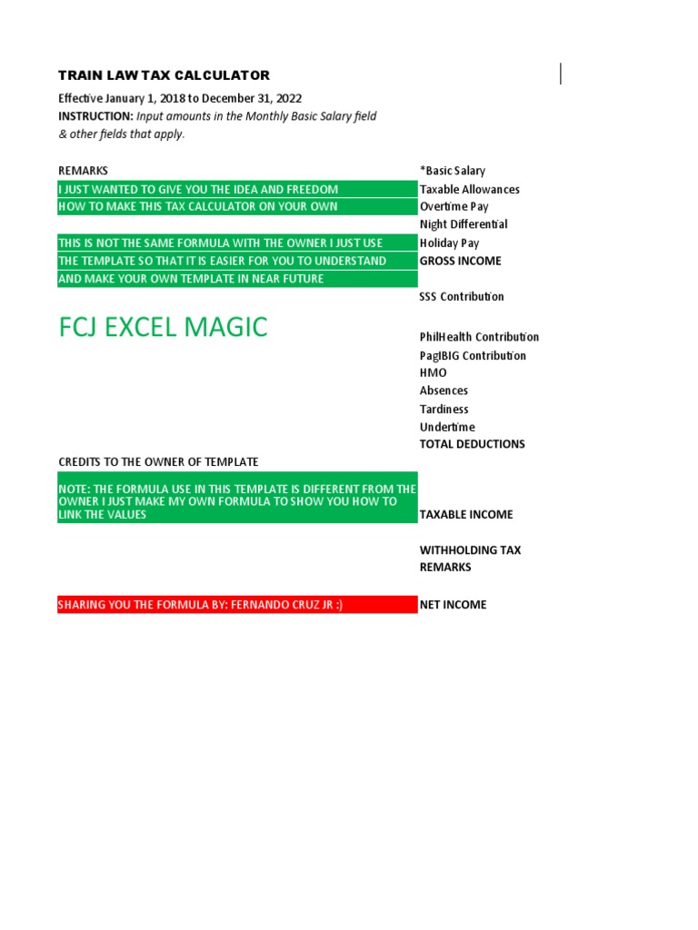 A Comprehensive Payroll Tax Calculator: Instructions, Formulas ...