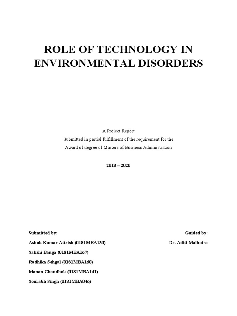 Role of Technology On Environment | PDF | Human Impact On The ...