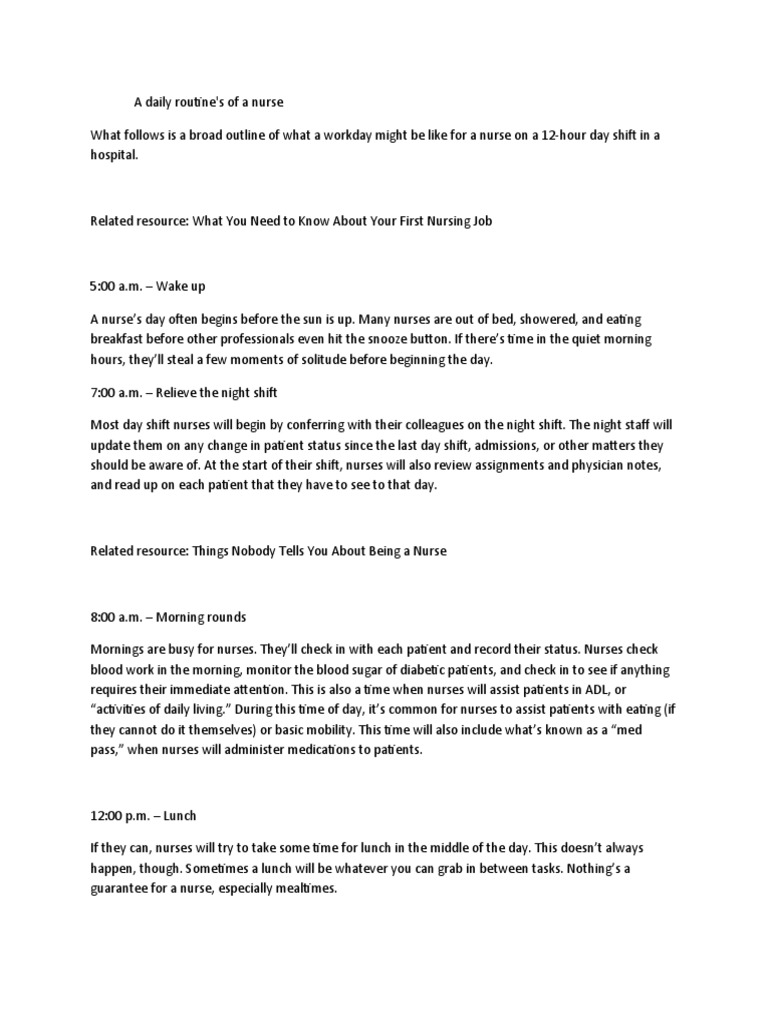 A Daily routine-WPS Office | PDF | Nursing | Clinical Medicine