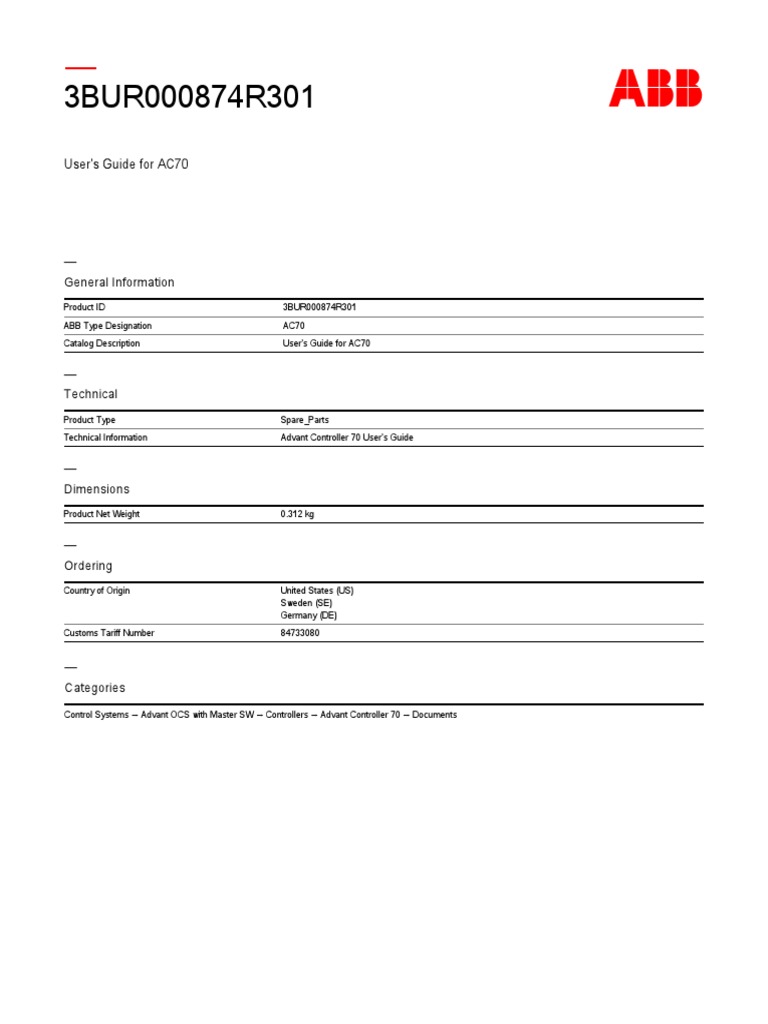AC70 User's Guide for Advant Controller | PDF | Computers | Technology ...