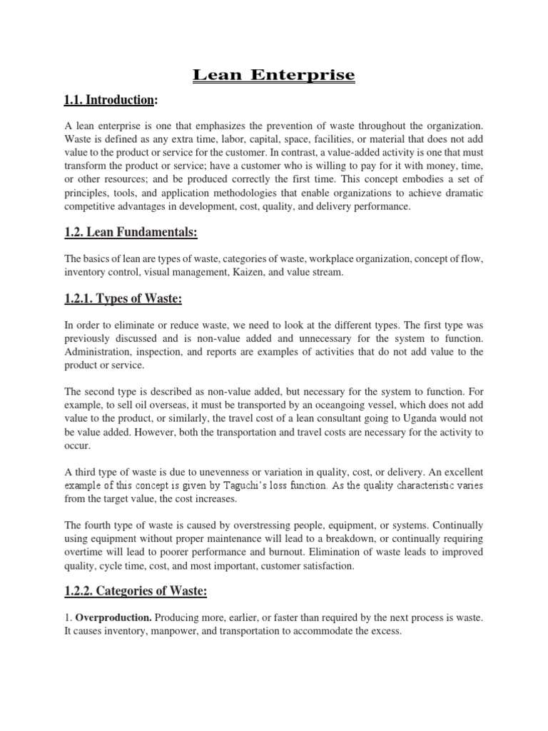 Lean Enterprise | PDF | Lean Manufacturing | Business Process