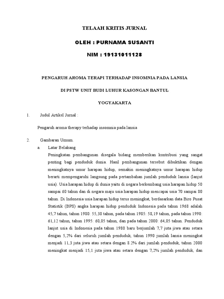 Prof Supli-Telaah Kritis Jurnal | PDF