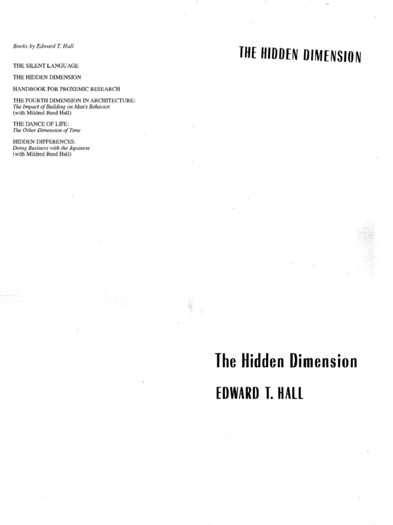ET Hall - The Hidden Dimension PDF | PDF | Perception | Olfaction