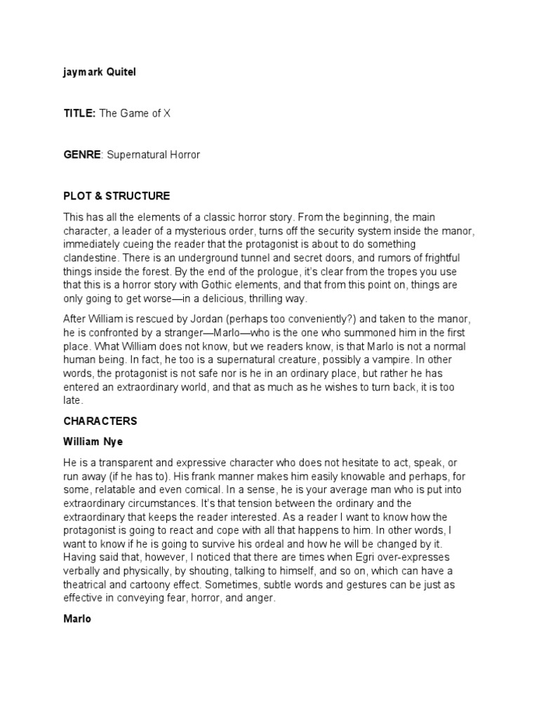 Jaymark Quitel - Critique Paper | PDF | Narration