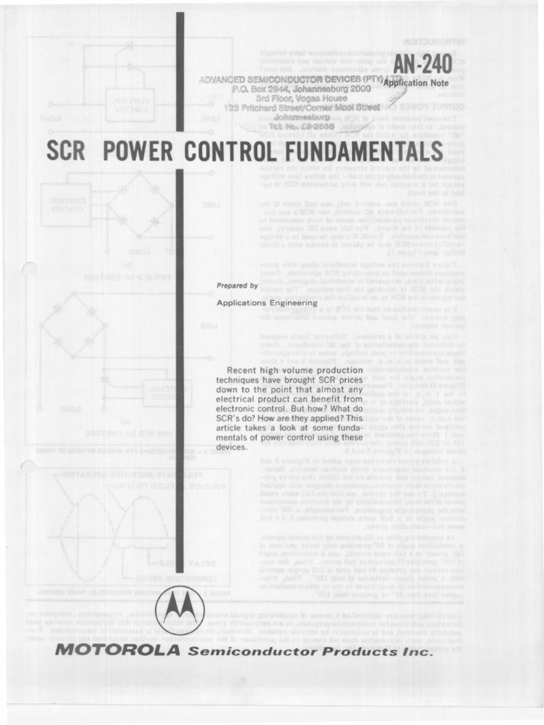 Motorola SCR Power Control Fundamentals | Download Free PDF | Quantity ...