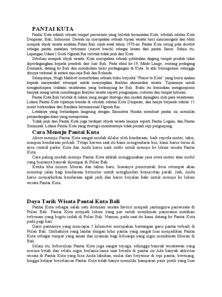 Pantai Kuta | PDF | Griya & Taman