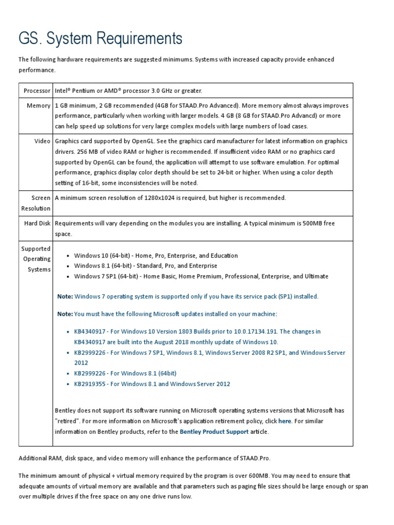 GS. System Requirements | PDF