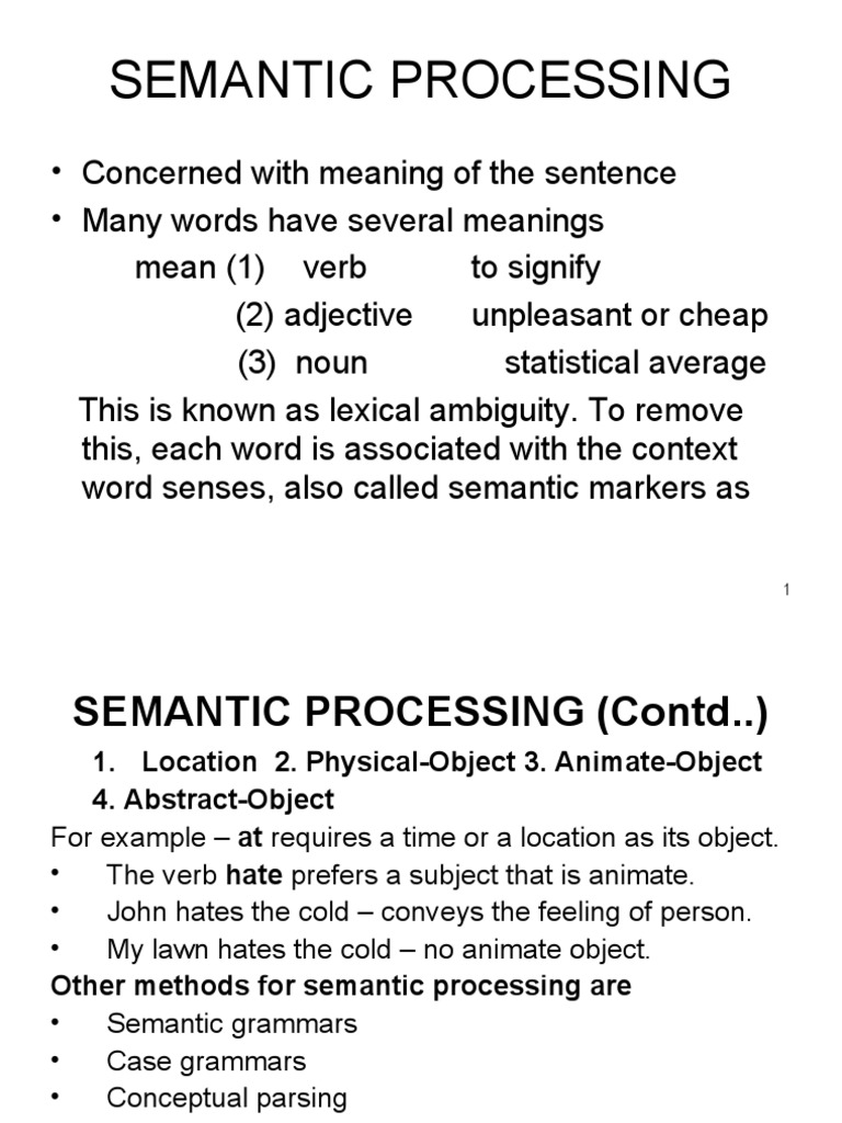 Lec12-SEMANTIC PROCESSING | PDF | Semantics | Parsing