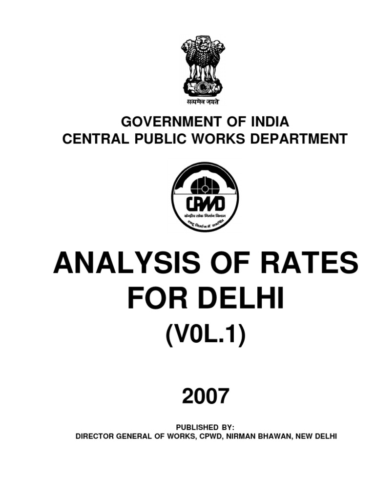 Engineering CPWD Analysis of Rates - 1 | Download Free PDF | Door | Asphalt