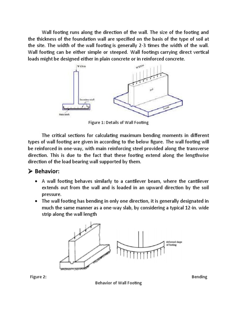 Wall Footing | PDF | Bending | Wall