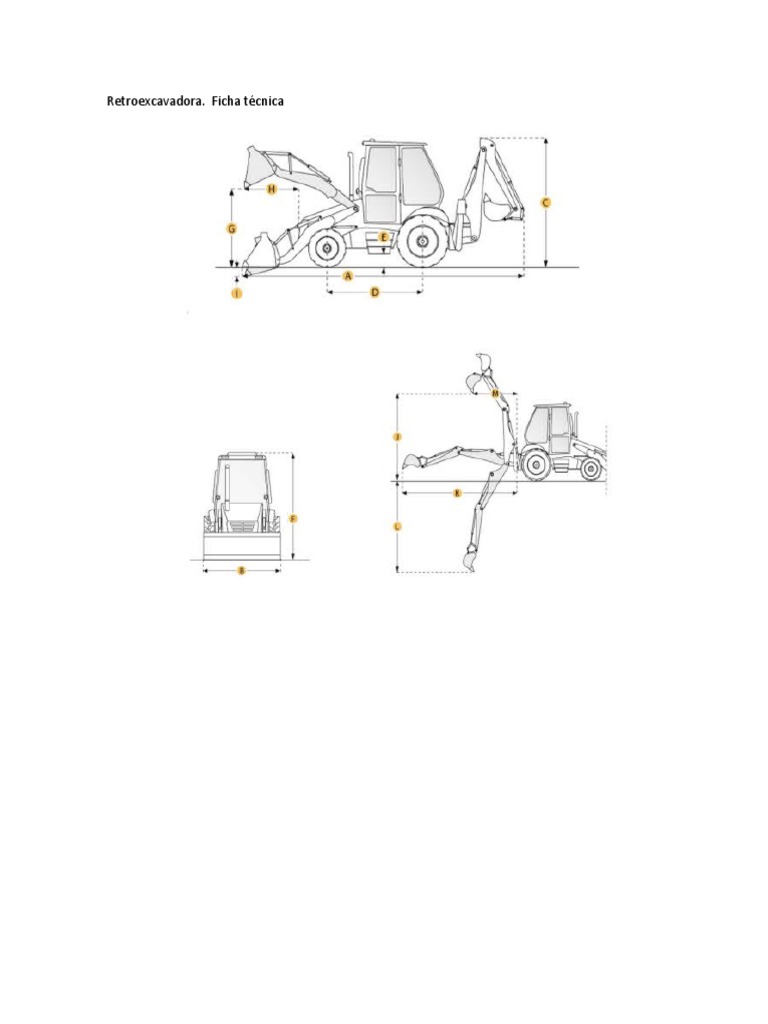 Retroexcavadora - Ficha Tecnica | PDF
