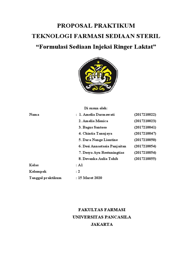 INFUS - Proposal Ringer Laktat | PDF