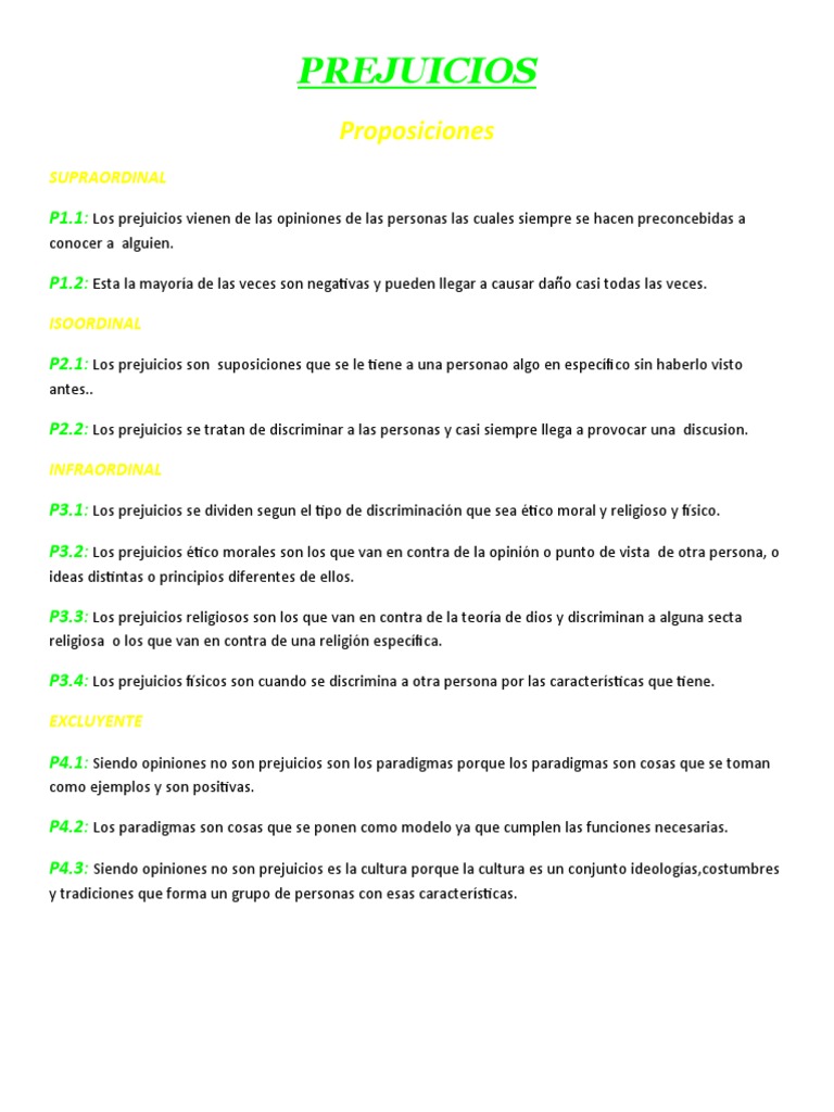 PREJUICIOS | PDF | Prejuicios | Moralidad