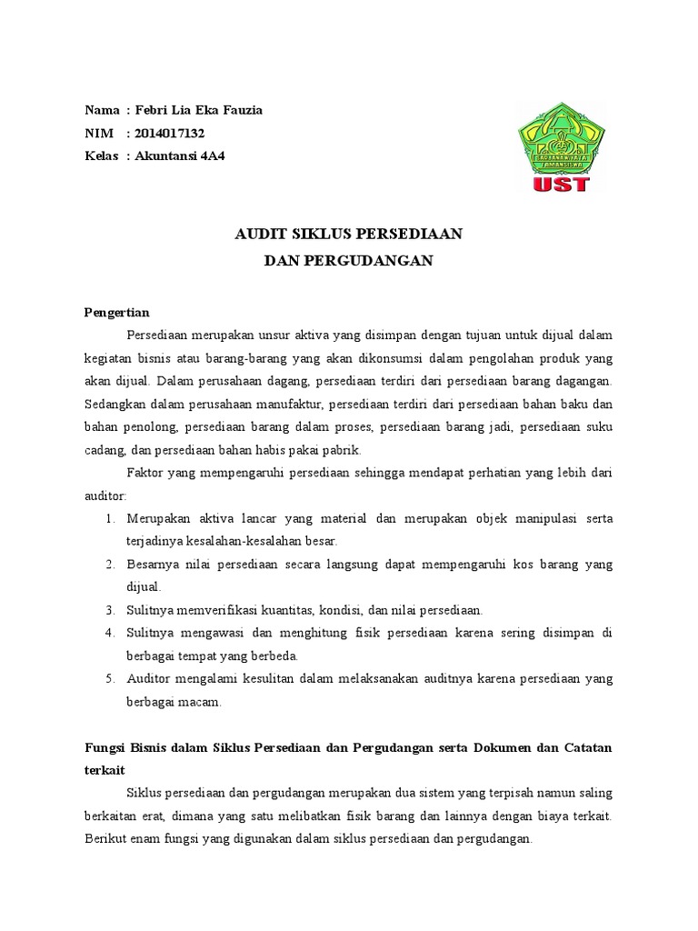 Audit Siklus Persediaan Dan Pergudangan | PDF