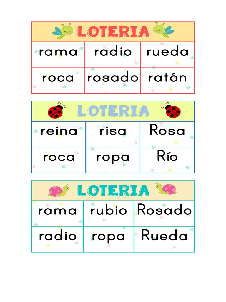 Loteria de Palabras | PDF