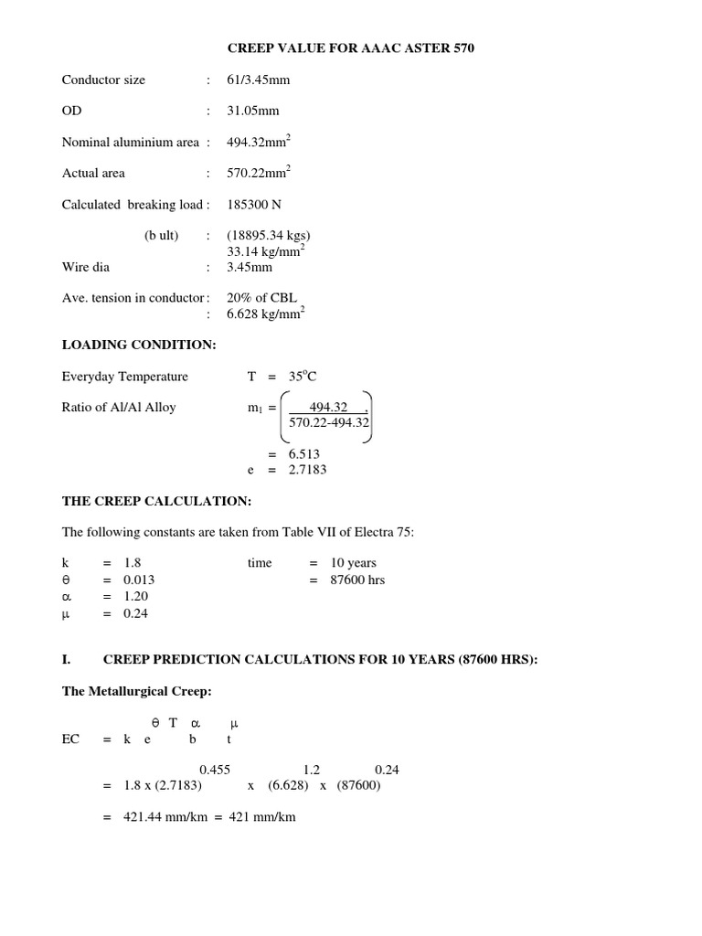 Creep Cal Aster 570 TS Jul 2020 | PDF | Creep (Deformation) | Materials Science