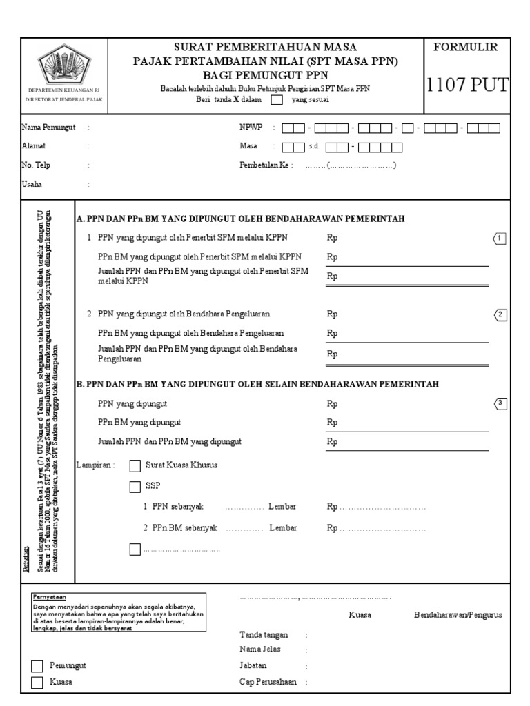 SPT PPN Masa 1107 | PDF