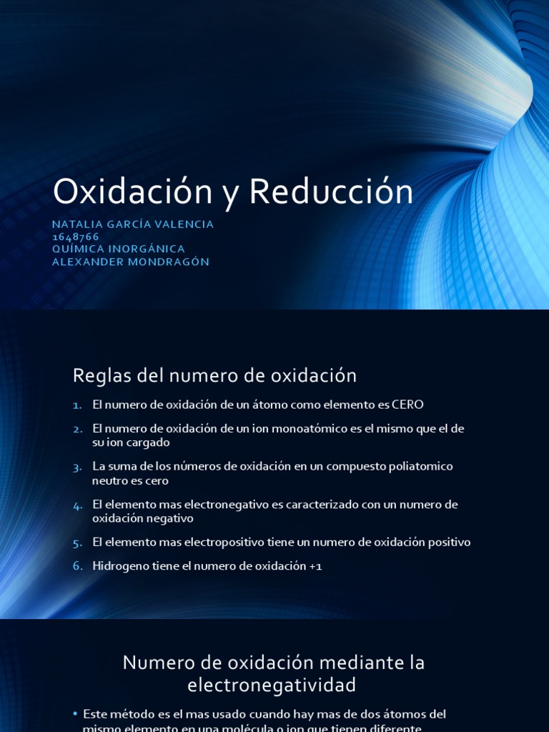 Oxidación y Reducción | PDF | Redox | Energía libre de Gibbs