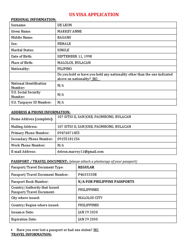 US VISA App Form GUIDE | PDF | Passport | United States Nationality Law