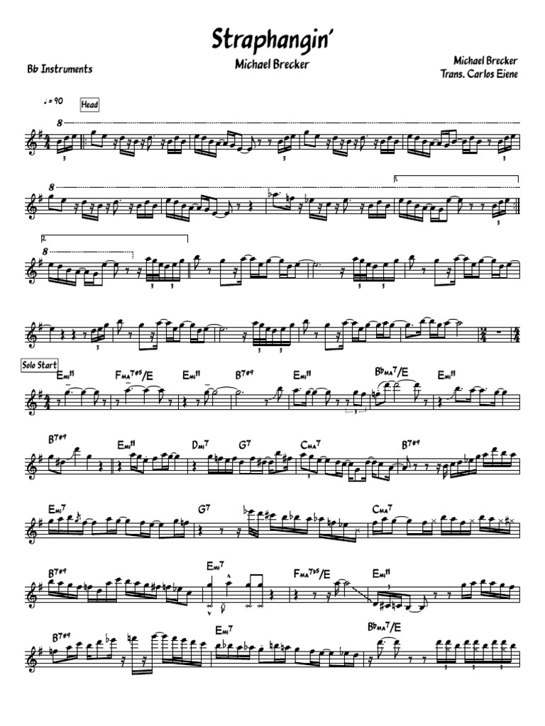 (BB Instruments) Straphangin' - Michael Brecker PDF | PDF