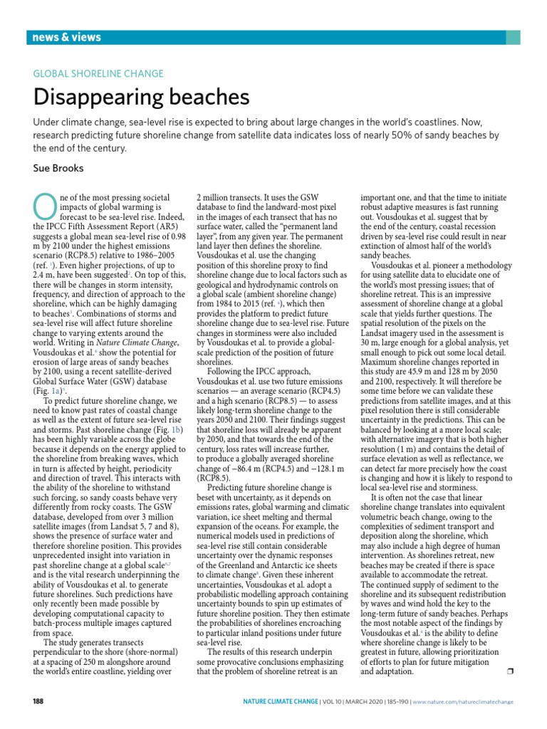 Disappearing Beaches | PDF | Sea Level Rise | Physical Geography
