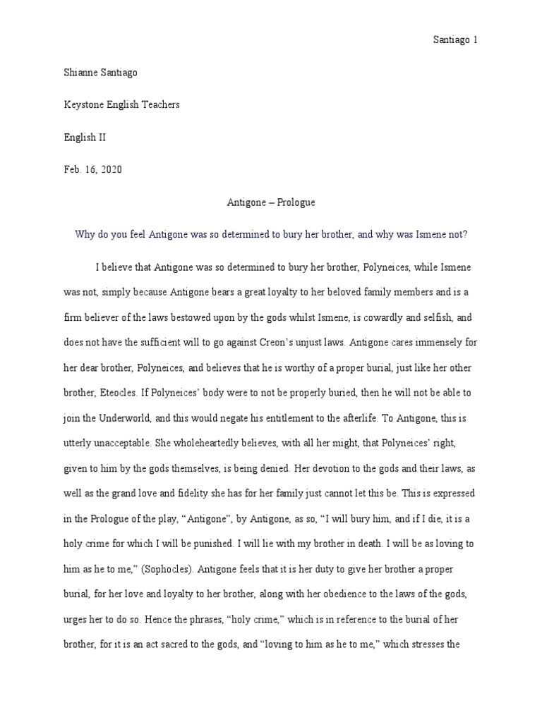 Antigone - Prologue | PDF