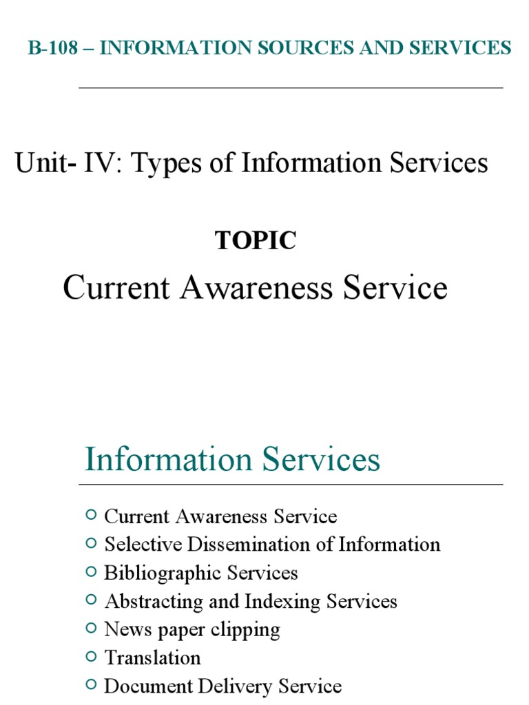 Current Awareness Services in Libraries | PDF | Libraries | Newspapers