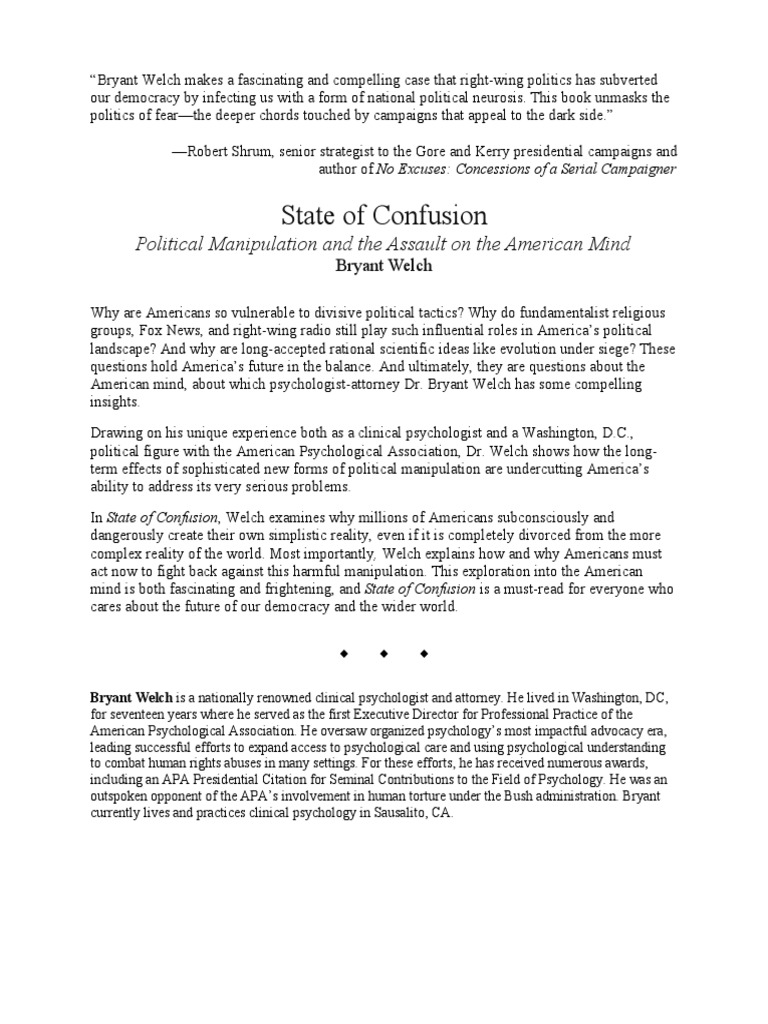 State of Confusion Summary | PDF | American Psychological Association ...